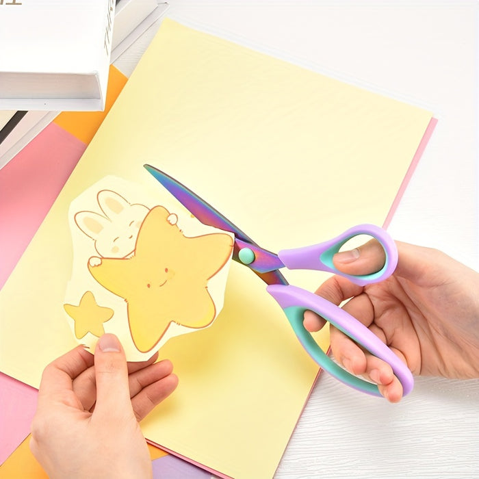 3pcs Colorful Craft Scissors Set - Sharp Titanium Blades with Soft Rub ...