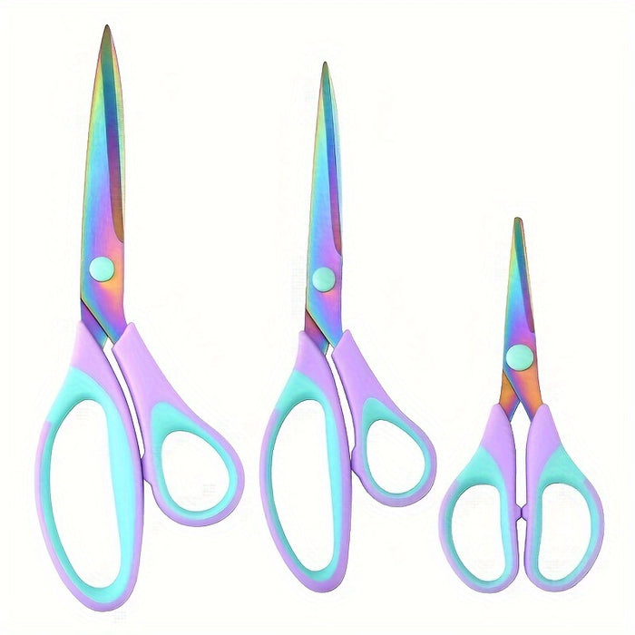 3pcs Colorful Craft Scissors Set - Sharp Titanium Blades with Soft Rub ...